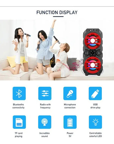 Parlante Bluetooth Portátil Inalámbrico Grande Luces Rgb – One Seven ...
